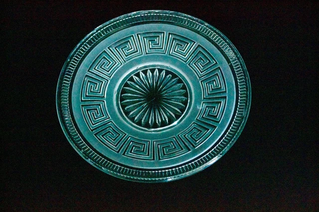 ANTIQUE GLASS PLATE Greek Key Pattern c1864 by Molineaux Webb & Co ...