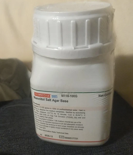 HIMEDIA POWDER MANNITOL SALT AGAR BASE 100g $11.90 - PicClick