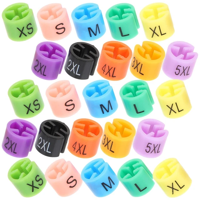 200 PCS COLOR-CODED Clothes Rack Hanger Clips Number Markers for ...