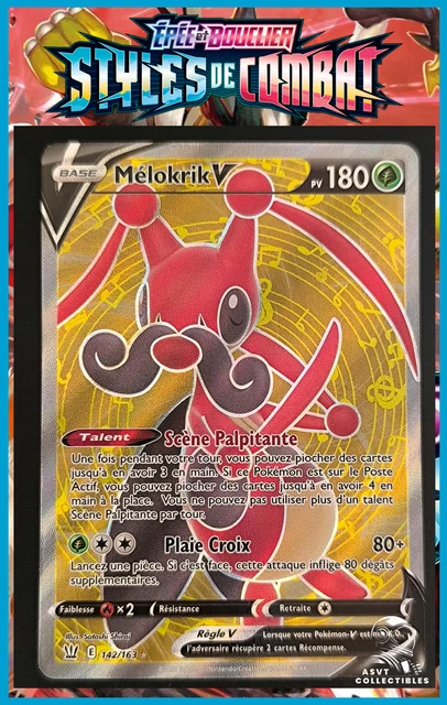 CARTE POKÉMON MÉLOKRIK V 142/163 EB05 EB5 Styles De Combat Epee Et ...