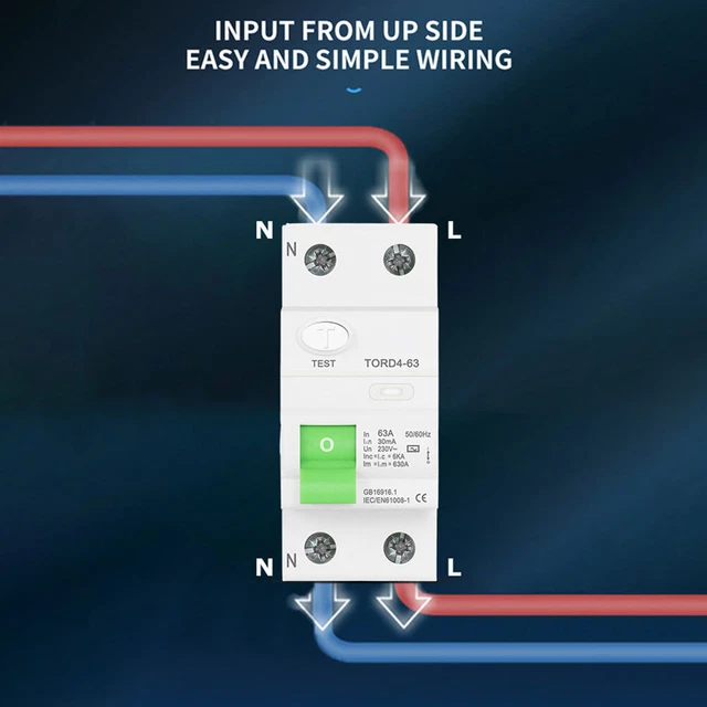 230V DISCONNECT SWITCH Leakage Protection 2 Pole Ergonomic Handle (2P ...