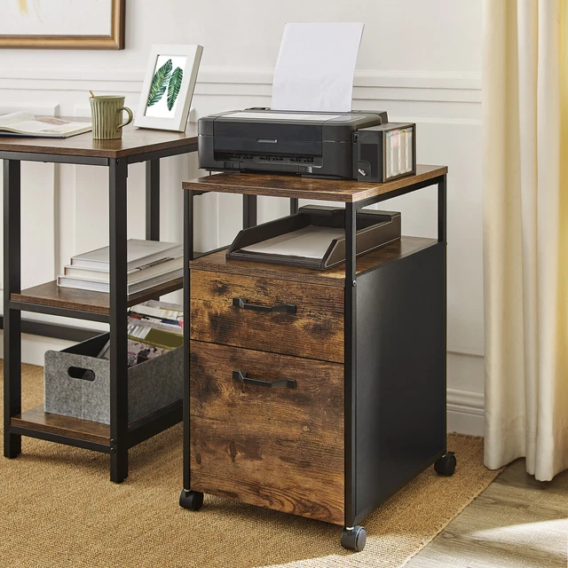 VASAGLE FILE CABINET Under Desk Storage Unit Rolling Office Filing ...