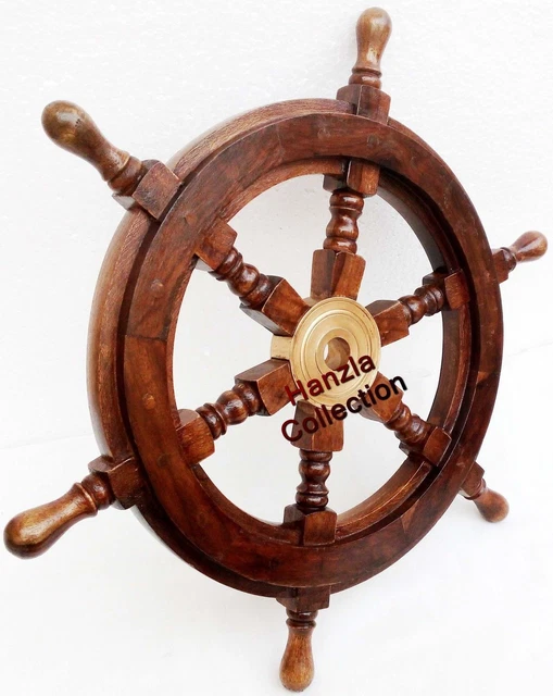 18& COLLECTABLE WOODEN Ship Wheel Pirate Captain Boat Steering Nautical ...