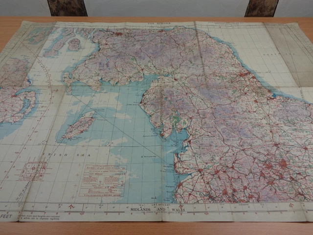 ORIGINAL WW2 RAF "WAR" Map entitled "THE BORDER" (Named to "SCHINCKEL ...