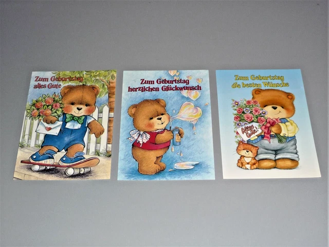AK LOT POSTKARTE Teddy Teddybär 3x Kinder Geburtstagskarte mit Bärchen (AK14) EUR 1,55 - PicClick DE