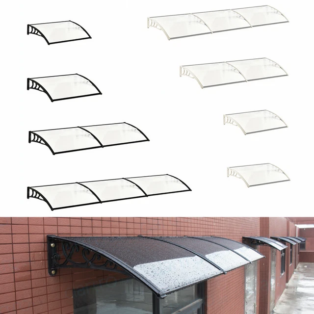 METAL FRAME CANOPY Window Front Back Porch Overhead Roof Rain Cover ...