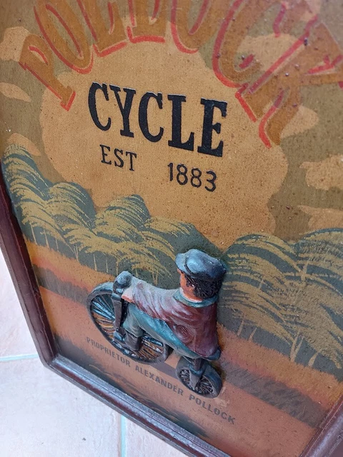 HOLZBILD · POLLOCK CYCLE EST 1883 · mit herausragendem Einradfahrer EUR ...