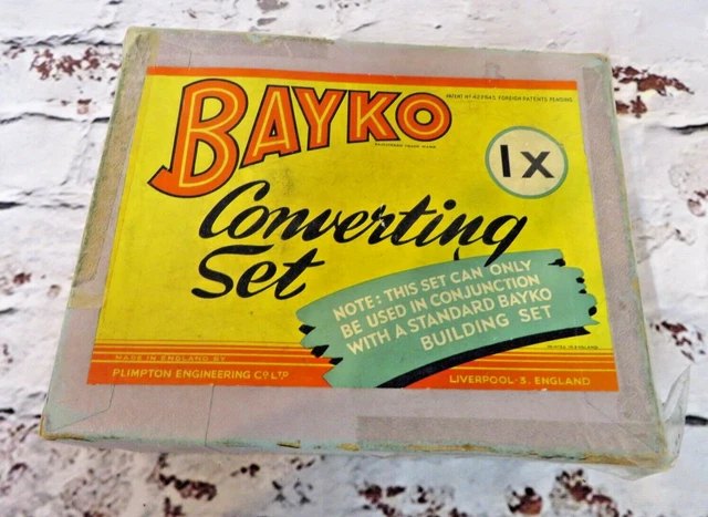 VINTAGE BAYKO BUILDING Set Converting Roofs Set Pat No. 422645 £16.99 ...