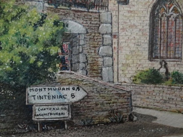 ANCIEN TABLEAU paysage les Ifs Normandie réalisme art deco architecture ...