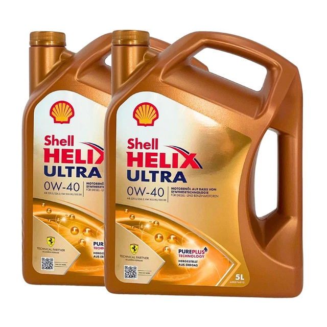 SHELL HELIX ULTRA 0W-40 Huile MB 229.5,Renault RN0710,VW 505 00, 2x5 ...