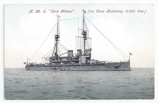 HMS LORD NELSON Lord Nelson class Battleship Royal Navy Unused RP PC ...