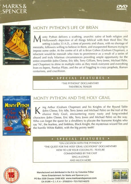 MONTY PYTHON'S LIFE of Brian / monty python and the Holy Grail (2004) 2 ...