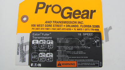 EATON FULLER TRANSMISSION 18 speed shift pattern. Eaton RTLO 18 speed ...