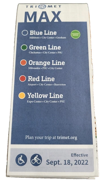 TRIMET TRI MET Max Train Rail System Map & Timetables Portland Oregon ...
