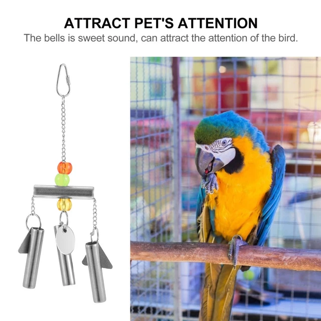 BIRD HANGING BELL String Toy with Sound Parakeet Parrot Swing Chew Toy ...