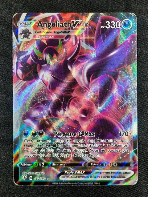 CARTE POKÉMON : Angoliath Vmax Full Art 2020 Ténèbres Embrasés 115/189 ...