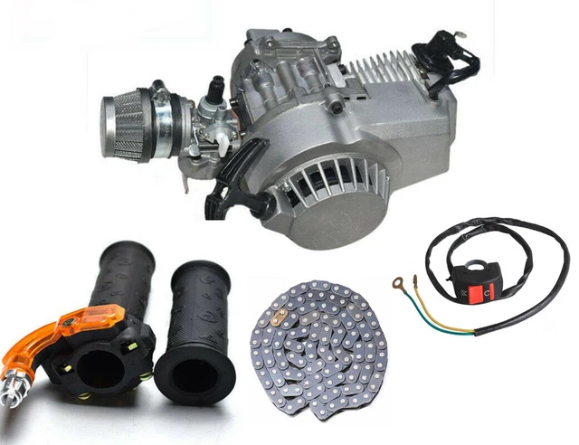 50CC 49CC 2 stroke Pull Start Engine Motor for Mini Pocket Quad Dirt ...