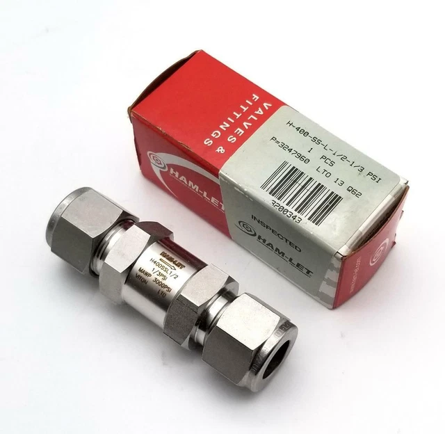 HAM-LET H-400-SS-L-1/2-1/3-PSI EDELSTAHL Rückschlagventil 3000 PSI EUR 65,14 - PicClick DE
