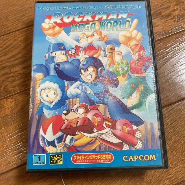 ROCKMAN MEGA WORLD Megaman Genesis CAPCOM SEGA Mega Drive wz Box Japan ...