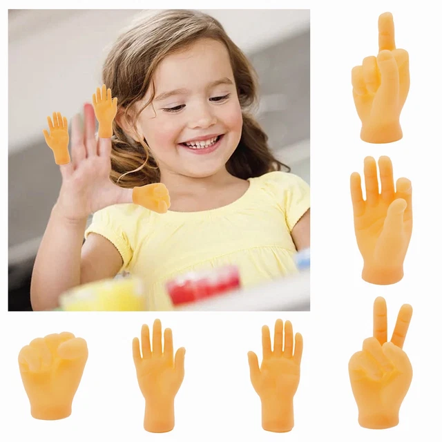 TINY FINGER HANDS 6Pc - Little Finger Puppets, Miniature Small Hand ...