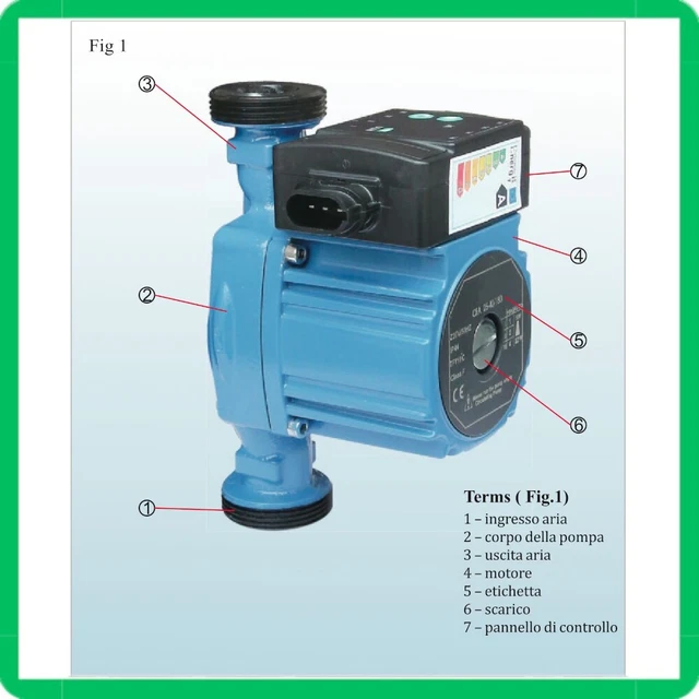 POMPA CIRCOLATORE ACQUA sanitaria per caldaia termocamino riscaldamento 3240180 EUR 154,90 ...