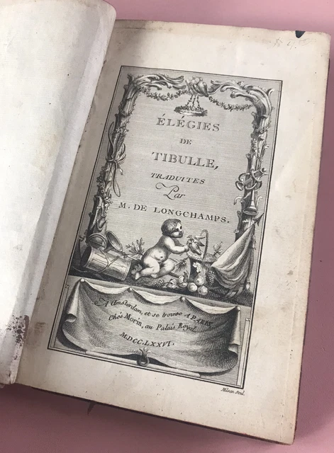 ELEGIES DE TIBULLE - TRADUITES PAR M. DE LONGCHAMPS - chez Morin à ...