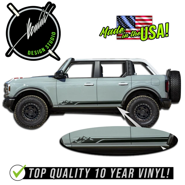 SIDE DOOR ROCKER Stripes Decal 3 Fits - 2021 2022 and up Ford Bronco 4 ...