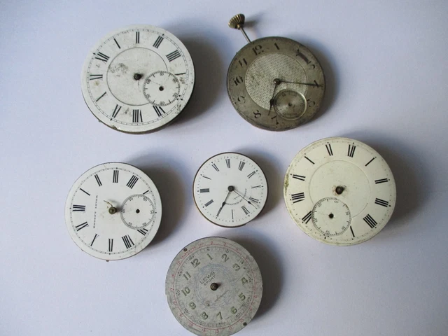 ANTIQUE POCKET WATCH movements FOR SPARE PARTS ETC x 6 inc Waltham ...