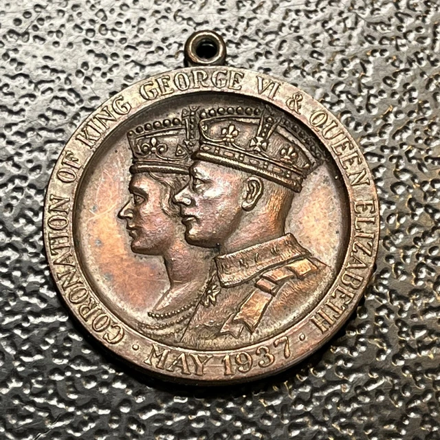 GEORGE VI QUEEN Elizabeth Crowned 1937 Coronation Medal Long Reign ...