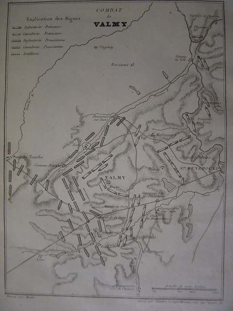 GRAVURE CARTE PLAN de la Bataille de VALMY EUR 9,90 - PicClick FR