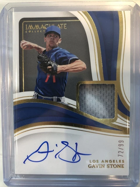 GAVIN STONE AUTO #72/99 Patch Auto Immaculé + Cartes Dodger Bonus EUR ...