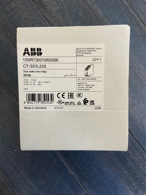 ABB CT-SDS.22S STAR-DELTA Time Relay 1SVR730210R3300 New in Box £52.72 ...