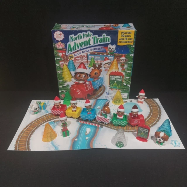ELF ON THE Shelf North Pole Advent Train 10 Mini Elf’s & Elf Pets 24 ...