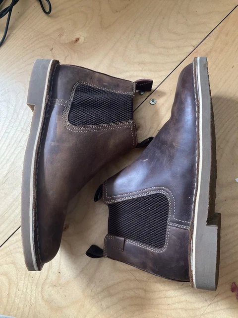 CLARKS MEN'S CLARKSDALE brown leather suede slip on chukka boots 8.5 £ ...