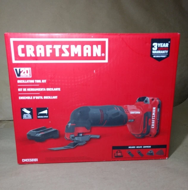 CRAFTSMAN V20 CORDLESS Variable Speed 11-Piece Oscillating Tool Kit ...