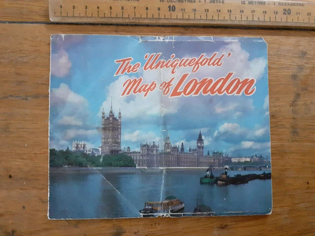 VINTAGE THE UNIQUEFOLD Map of London Kerry Lee pop-up 1948 Underground ...