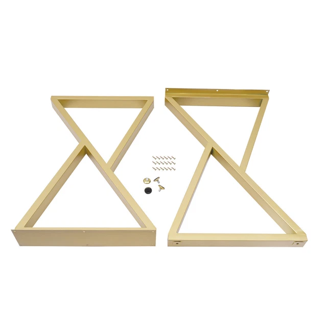 28& SET OF 2 DIY Triangle Coffee Table Legs Steel pipe Bench Desk Legs ...