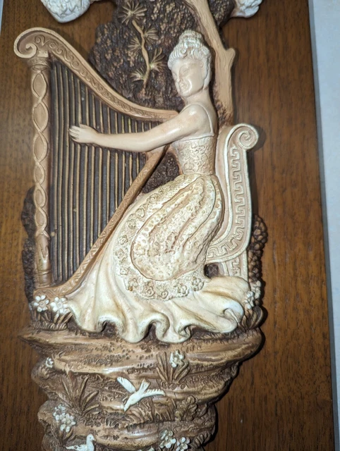 PAIR OF GIROTTI Sculptured Art 1960's Chalkware Wall Plaques Revival ...