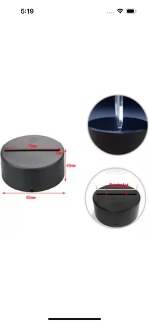 1/5/10/50 SET 3D Night light Base For Acrylic LED Base Plate Panel New ...