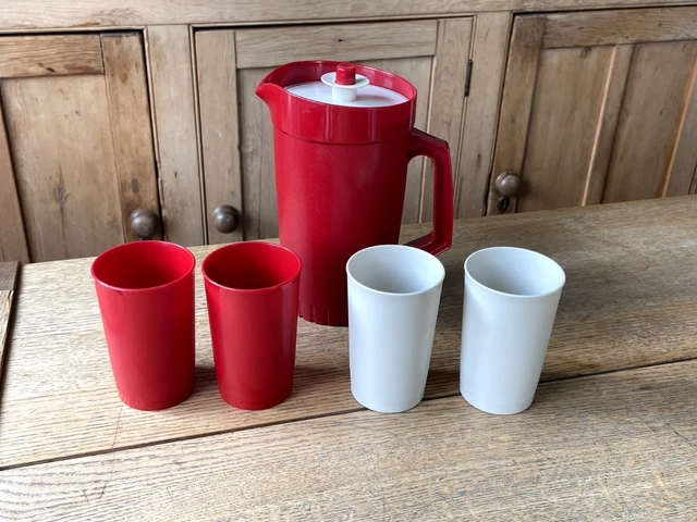 VINTAGE TUPPERWARE 874 Press N Seal Vacuum Jug 1239 Tumblers Beakers X4 ...