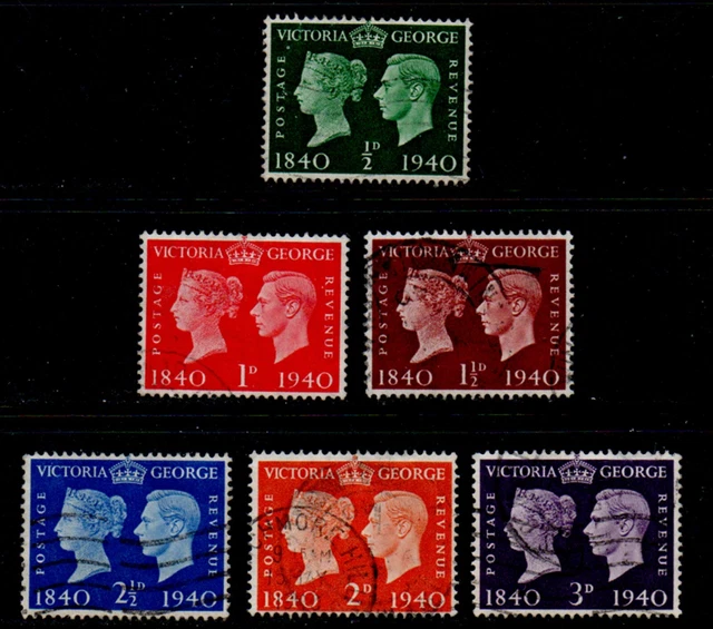 GB G6 1940 "Postage Stamp Centenary" full set of 6 sg479/84 used. £2.00 ...