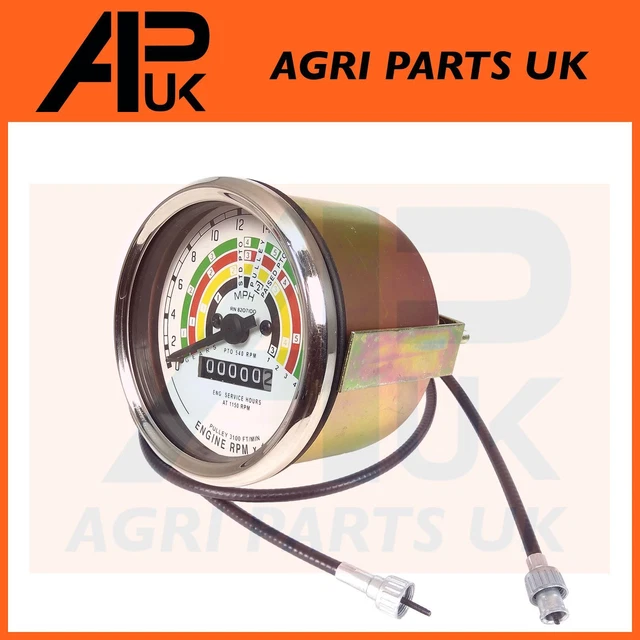 TACHOMETER REV CLOCK Tractormeter CW & Drive Cable for Fordson Super ...
