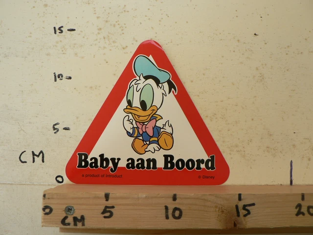 STICKER,DECAL DONALD DUCK Kwik Kwek Kwak Baby Aan Boord Disney ...