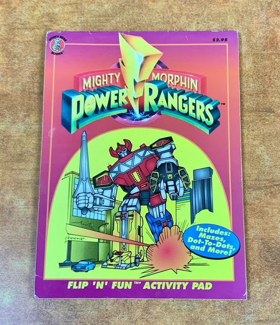 MIGHTY MORPHIN POWER Rangers Flip N Fun Activity Pad 1994 Honey Bear ...