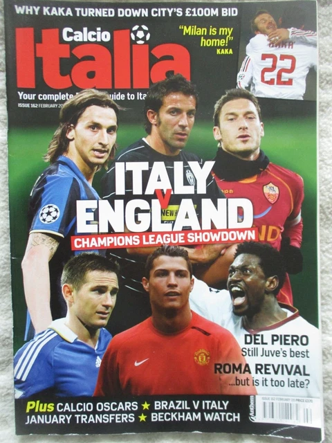 FOOTBALL CALCIO ITALIA Magazine February 2009 No. 162 Italy Vs England ...