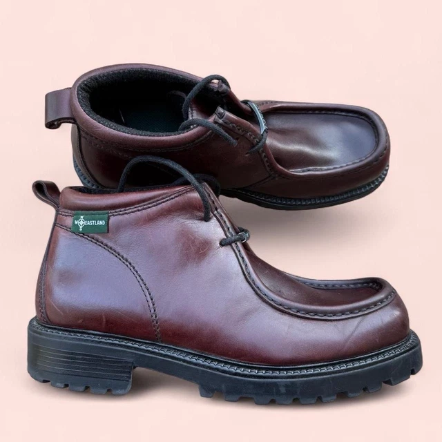 EASTLAND LEATHER CHUKKA Boots Brown Moc Toe Lug Sole Men’s 8.5 £17.91 ...