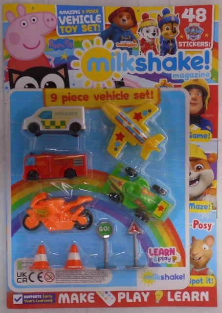 MILKSHAKE MAGAZINE #56 2024 Paw Patrol, Fireman Sam + 9-piece vehicle ...