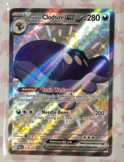 PALDEAN CLODSIRE EX 219/091 Full Art Shiny - 2024 Pokémon Paldean Fates ...