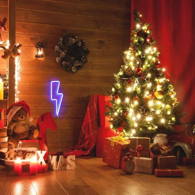 LIGHTNING BOLT NEON Signs, Lightning Bolt Wall Decorative LED Neon Sign ...