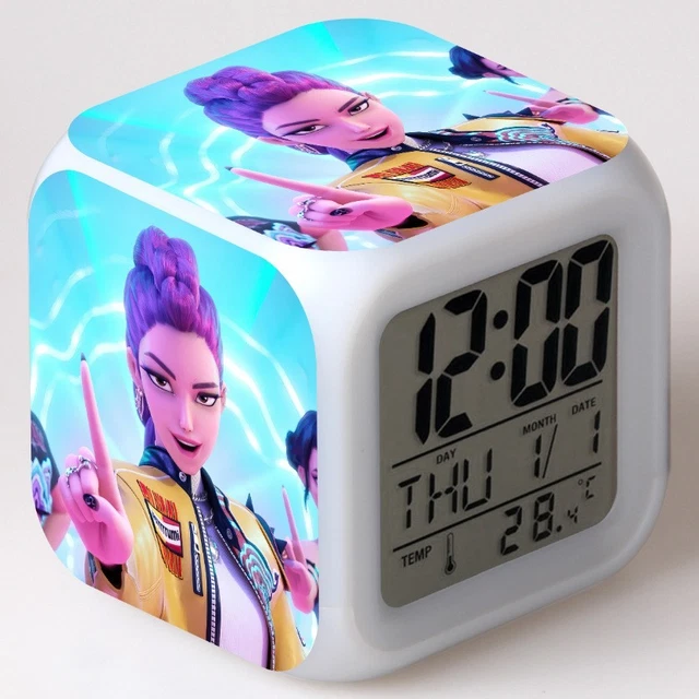 2025 KPOP DEMON hunters Alarm Clock 7-Color Changing LED Night Light ...